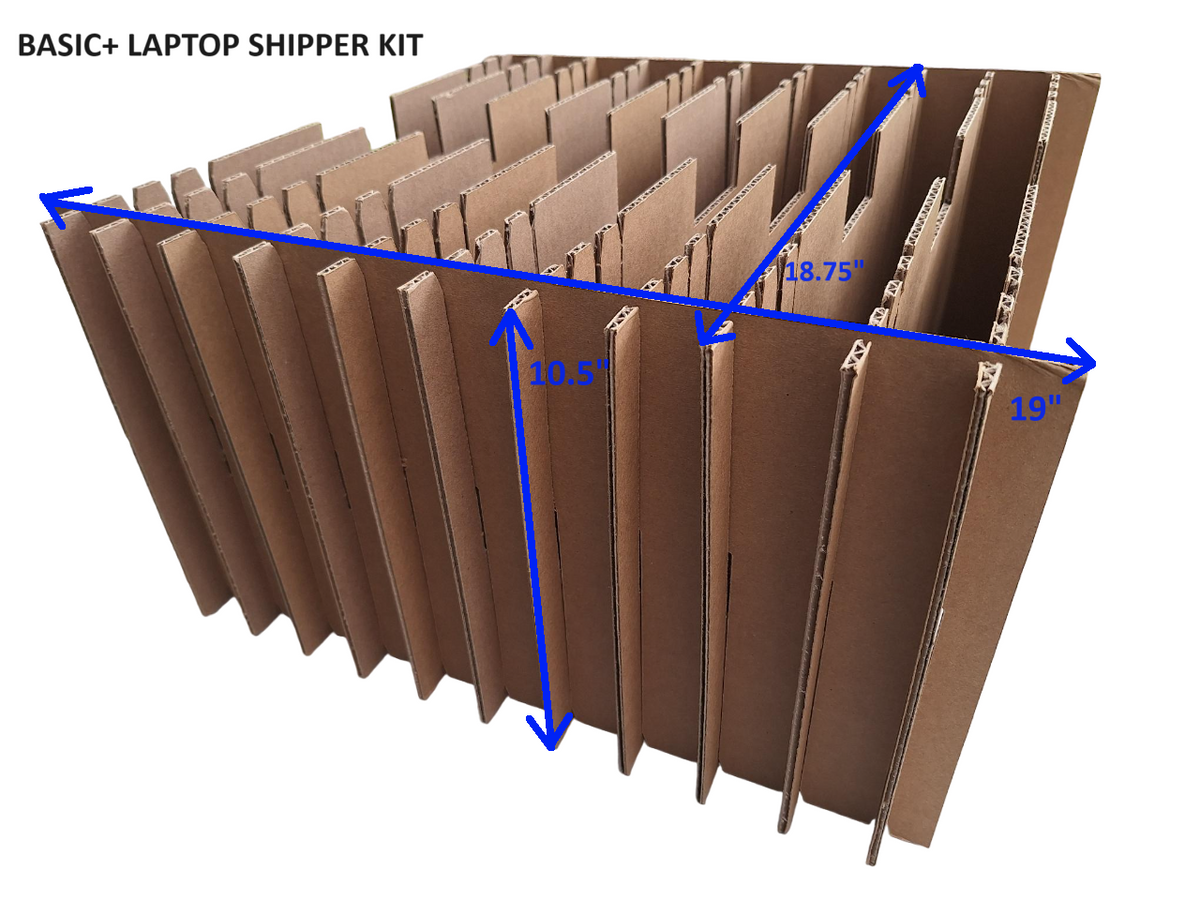 BASIC+ Laptop Shipping & Storage Box Protective Container KIT (FITS AN ...